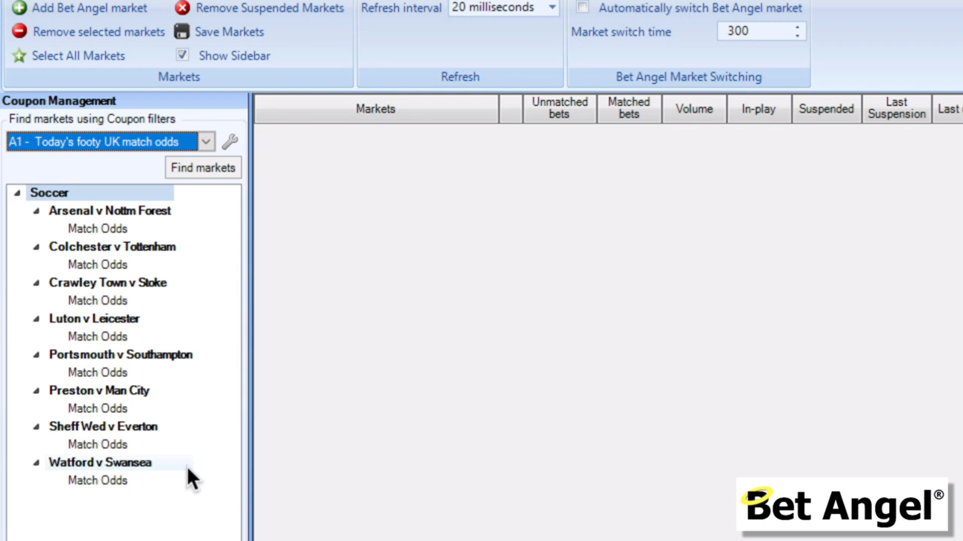 Betfair trading software | Trade one market, automatically watch another!