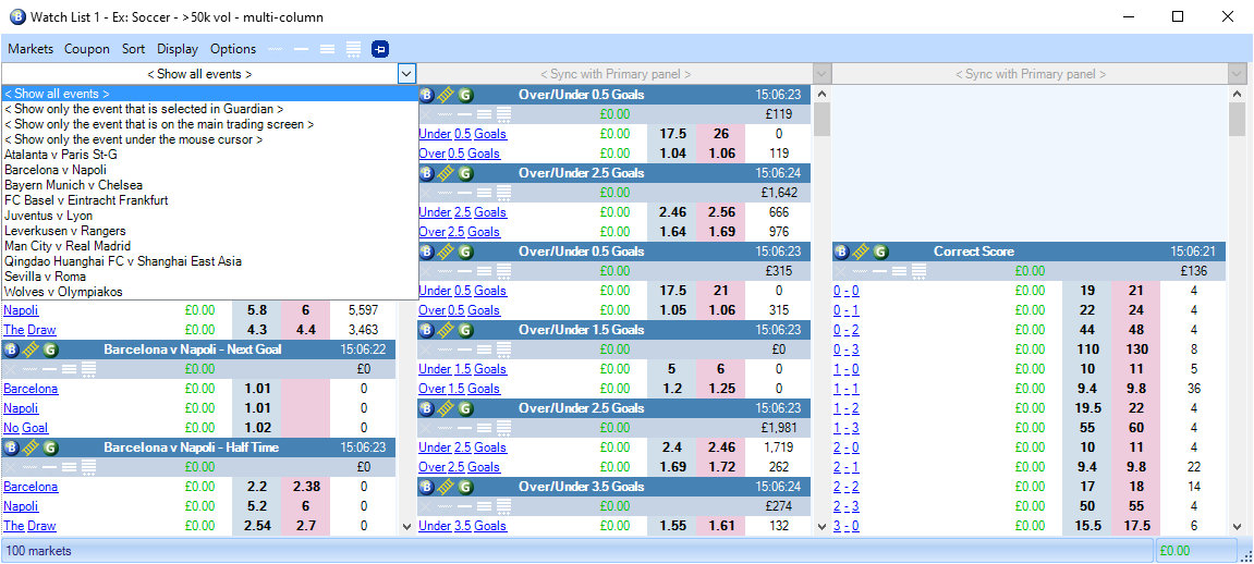 Bet Angel | Betfair trading software | Quick bet feature